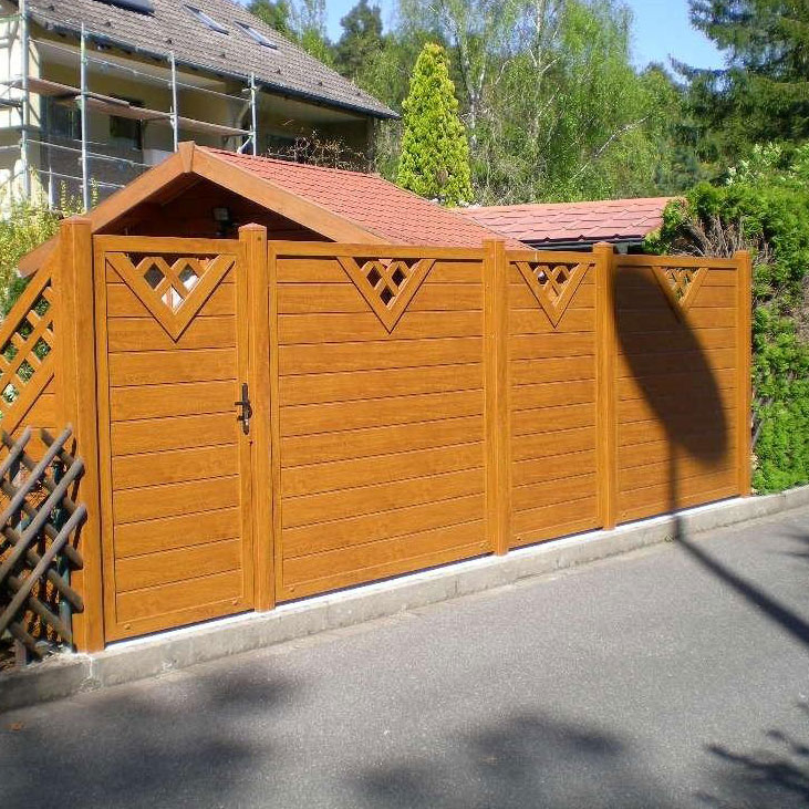 Kunststoff Zaun Holzoptik